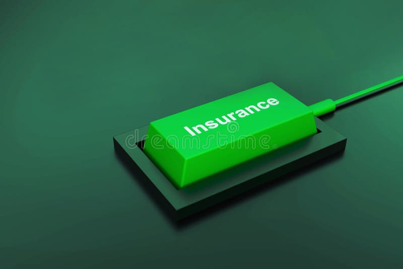 Insurance Concept 3d Rendered Button Background Wallpaper. Modern ...