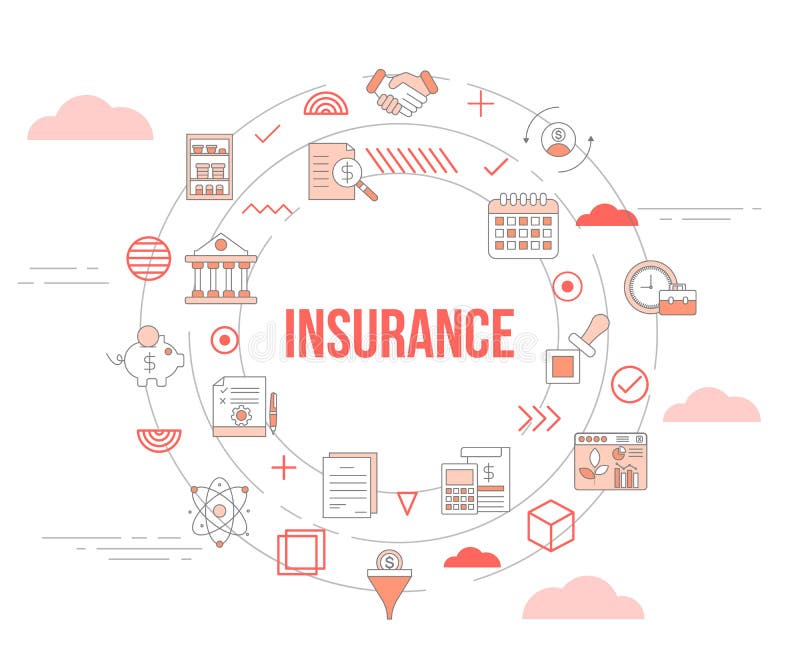 Insurance Concept with Icon Set Template Banner and Circle Round Shape ... Insurance Concept with Icon Set Template Banner and Circle Round Shape ...