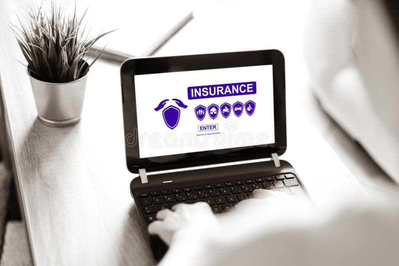Insurance Concept on a Laptop Screen Stock Photo - Image of concept ...