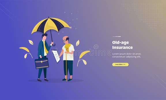 Old-age or Survivors Insurance Illustration Concept Stock Vector ...