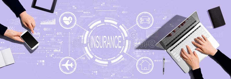 Insurance Concept with People Working Together Stock Image - Image of ...