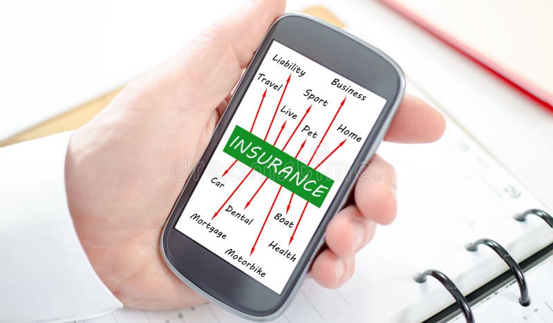 Insurance Concept on a Smartphone Stock Image - Image of held, risk ...