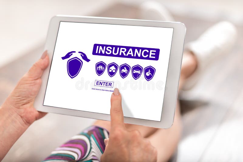 Insurance Concept on a Tablet Stock Image - Image of travel, life ...