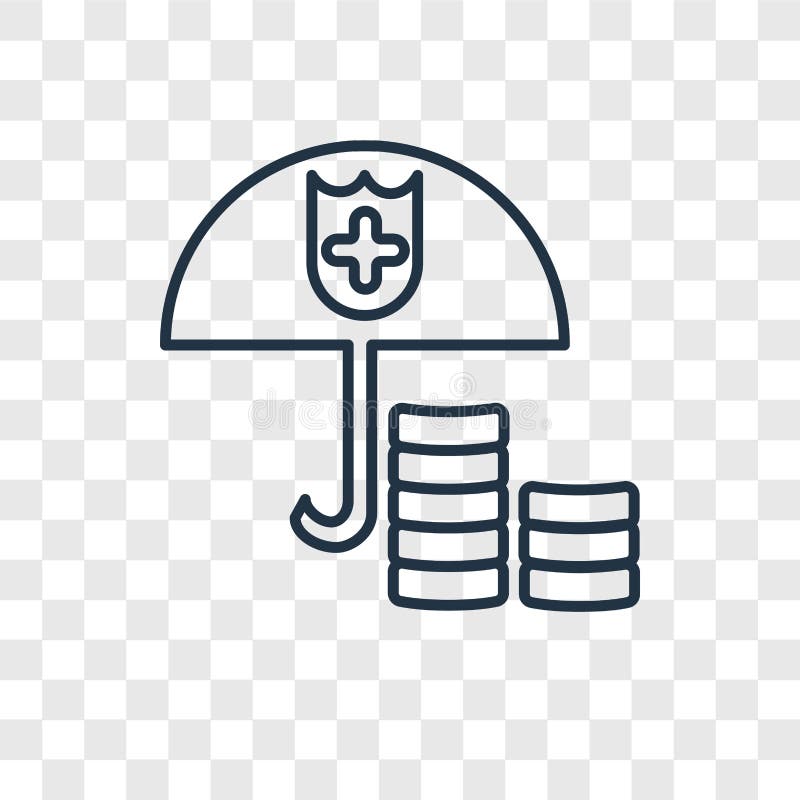 Insurance Concept Vector Linear Icon Isolated on Transparent Background ...