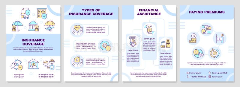Insurance Coverage Blue Brochure Template Stock Vector - Illustration ...
