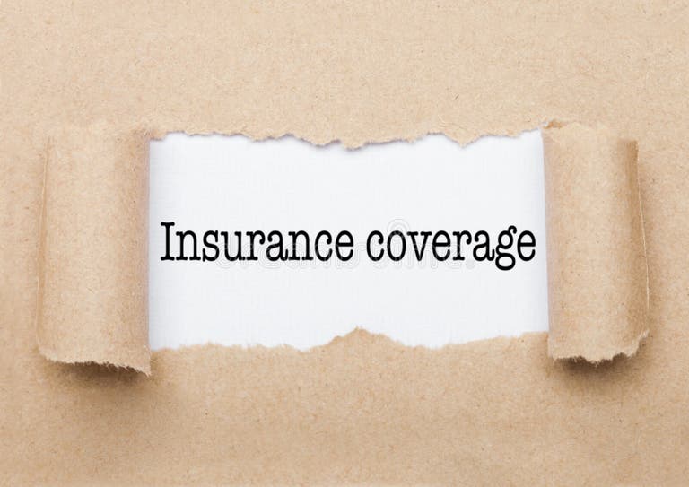 Insurance Coverage Text Appearing Behind Paper Stock Image - Image of ...