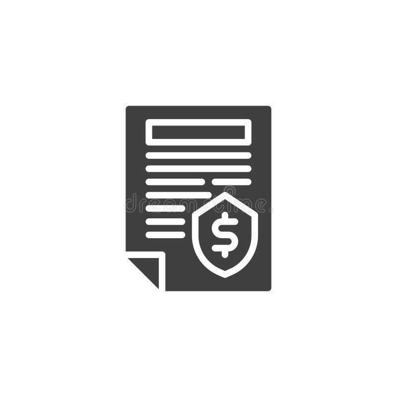 Insurance Document with a Shield Vector Icon Stock Illustration ...