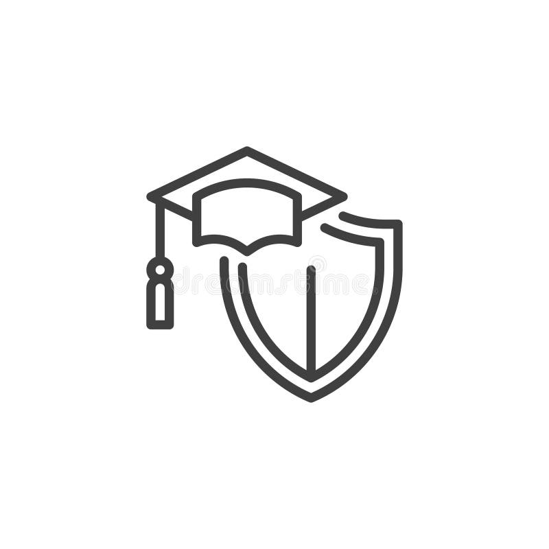 Insurance Education Line Icon Stock Illustration - Illustration of ...