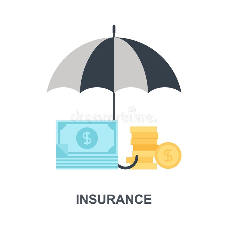 Insurance Flat Icon Design Concept Stock Vector - Illustration of safe ...