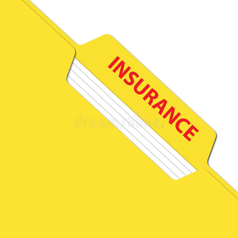 Insurance Folder with Files Stock Illustration - Illustration of yellow ...
