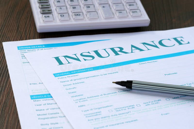 Insurance Form, Calculator and Pen on the Table. Stock Image - Image of ...