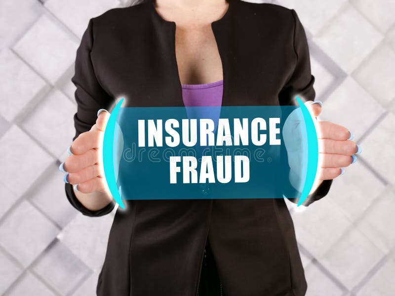 INSURANCE FRAUD Text in Futuristic Screen Stock Image - Image of market ...