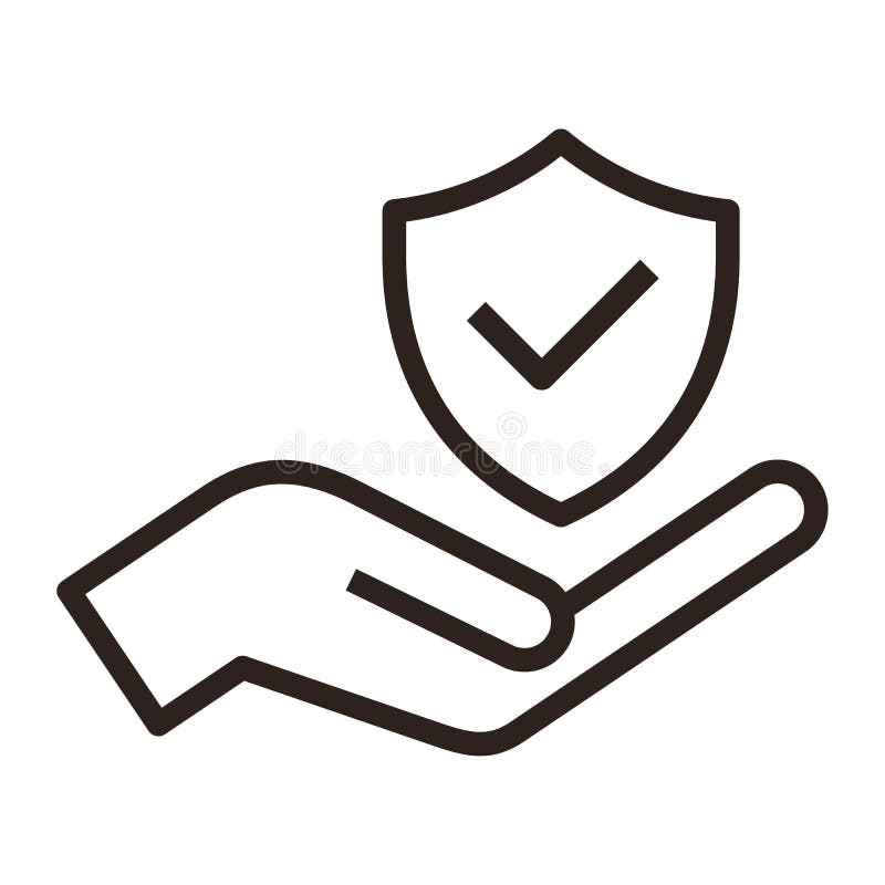 Insurance hand line icon stock vector. Illustration of health - 237072768