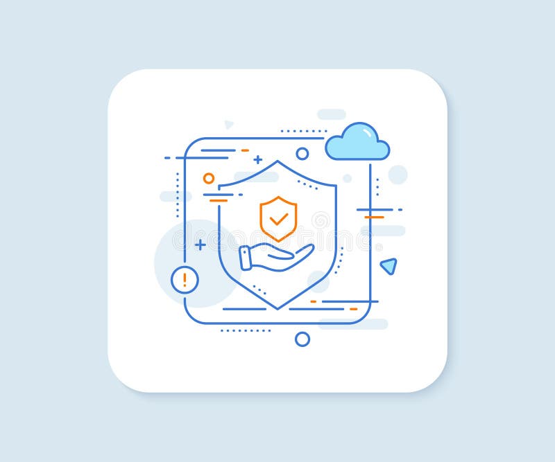 Insurance Hand Line Icon. Risk Coverage Sign. Vector Stock Vector ...