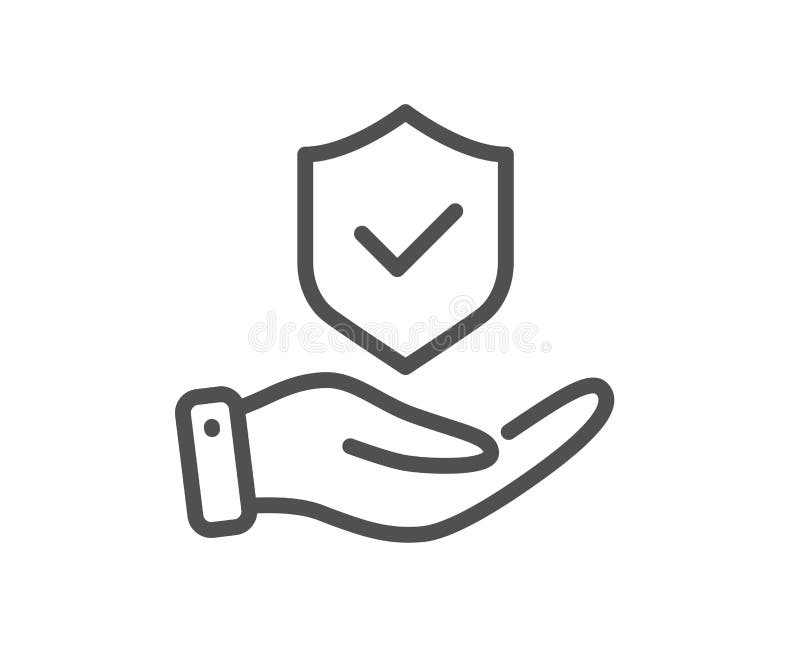 Insurance Hand Line Icon. Risk Coverage Sign. Vector Stock Vector ...