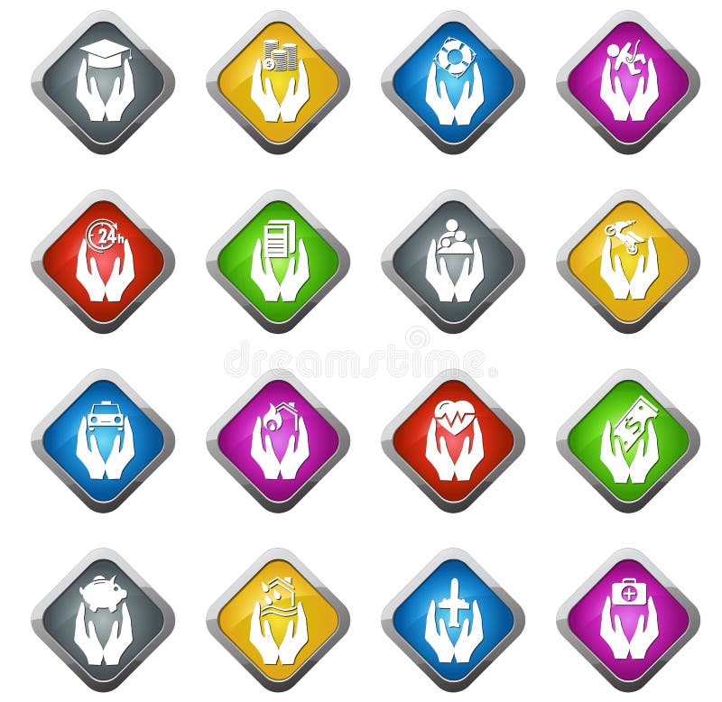 Insurance hands icons stock vector. Illustration of relationship - 66080393