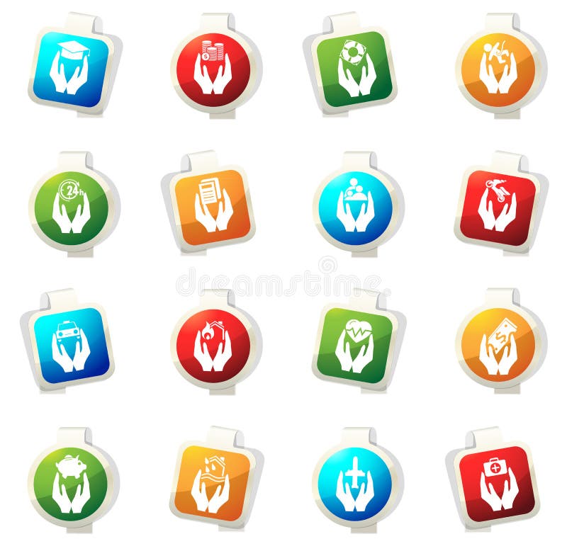 Insurance hands icons stock vector. Illustration of heart - 66143727