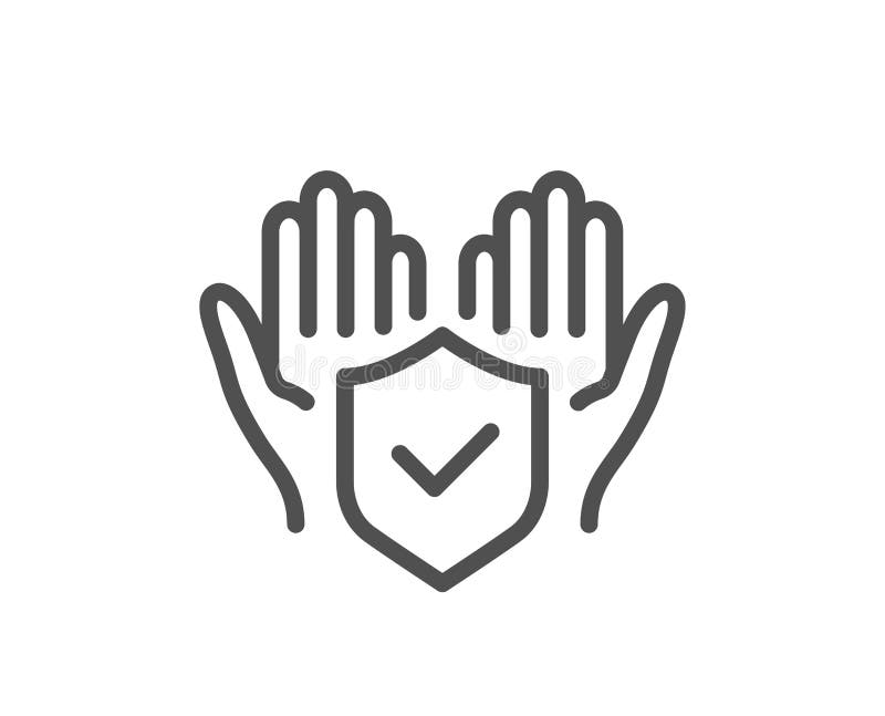Insurance Hands Line Icon. Risk Coverage Sign. Vector Stock Vector ...