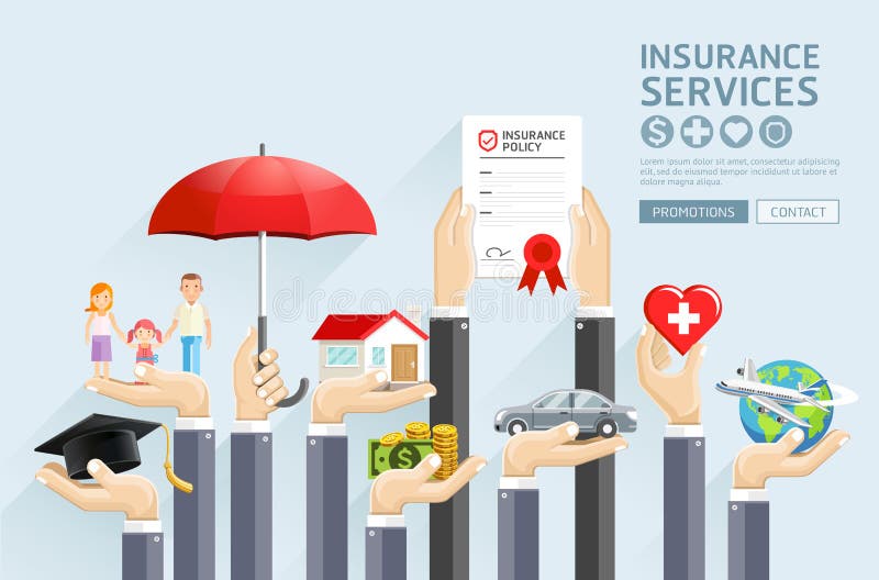House Insurance Services. Business Hands Holding House Stock Vector ...