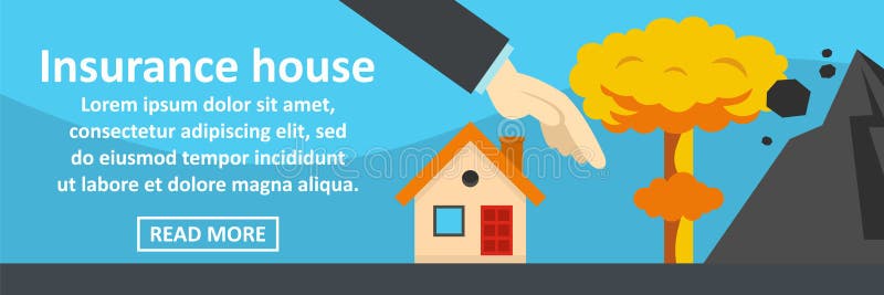 Insurance House Banner Horizontal Concept Stock Vector - Illustration ...