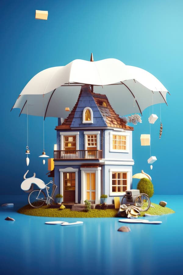 Insurance House Coverage Concept Stock Illustration - Illustration of ...