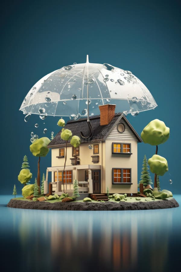 Insurance House Coverage Concept Stock Illustration - Illustration of ...