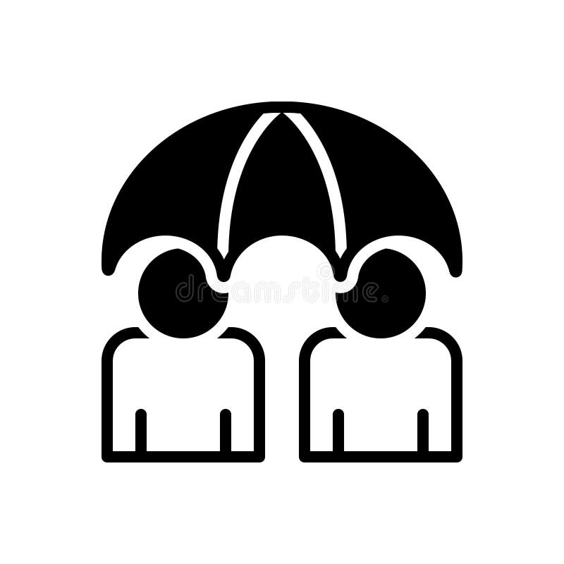 Black Solid Icon for Insurance, Permanent and Life Stock Vector ...