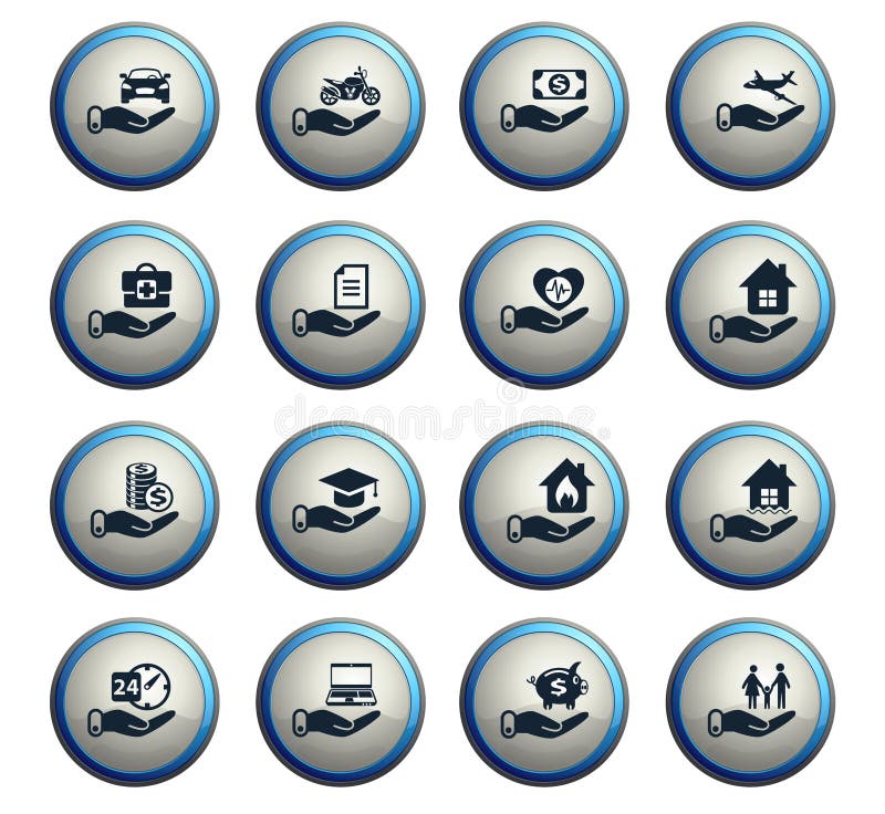 Insurance icon set stock vector. Illustration of health - 128178994