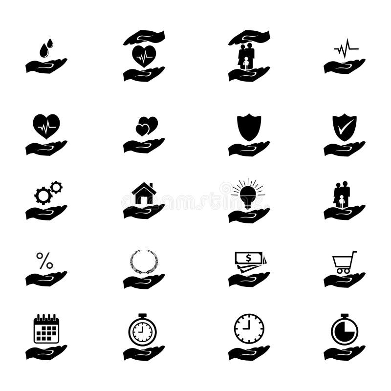 Insurance Icon Set stock vector. Illustration of estate - 139066826