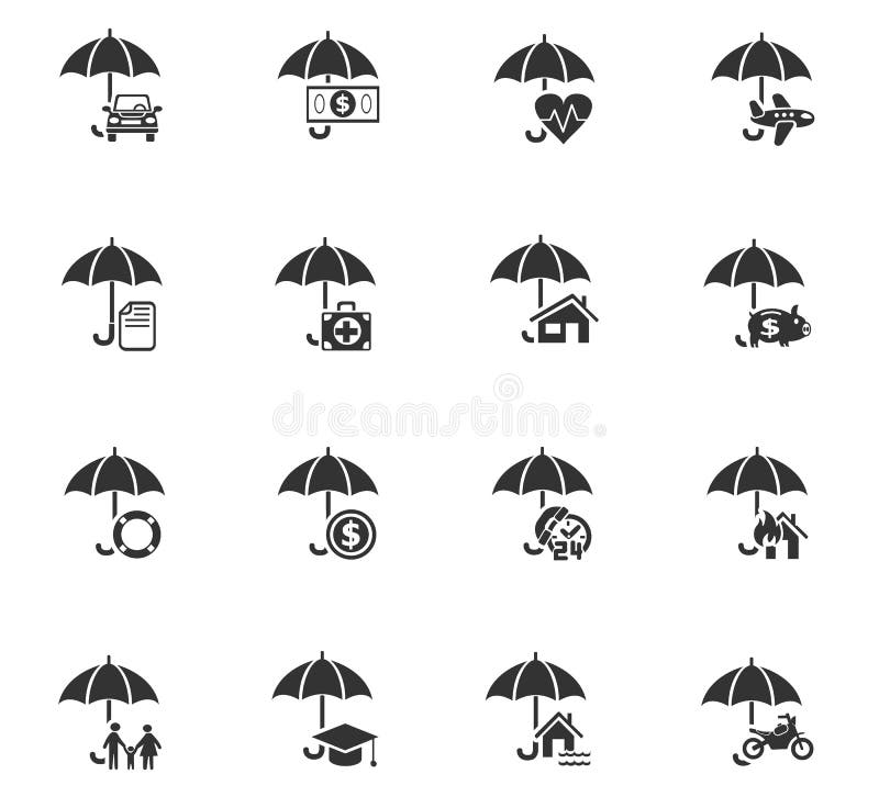 Insurance icon set stock vector. Illustration of icons - 88224186
