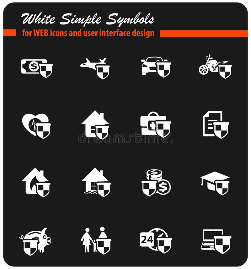 Insurance icon set stock vector. Illustration of time - 131337281