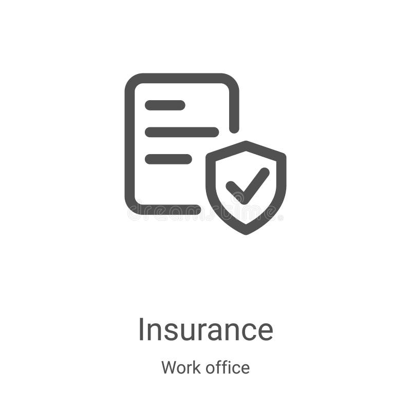Insurance Icon Vector from Work Office Collection. Thin Line Insurance ...