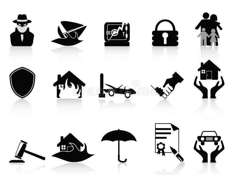 Insurance icons orange stock vector. Illustration of bill - 9953225