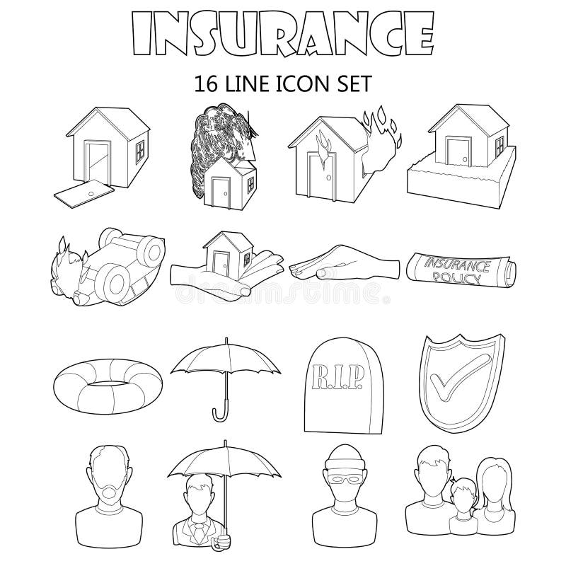 Universal Insurance Icons, Isometric 3d Style Stock Vector ...