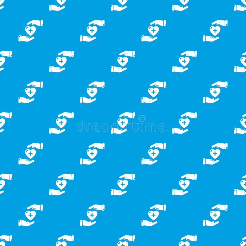 Insurance Life Pattern Vector Seamless Blue Stock Vector - Illustration ...