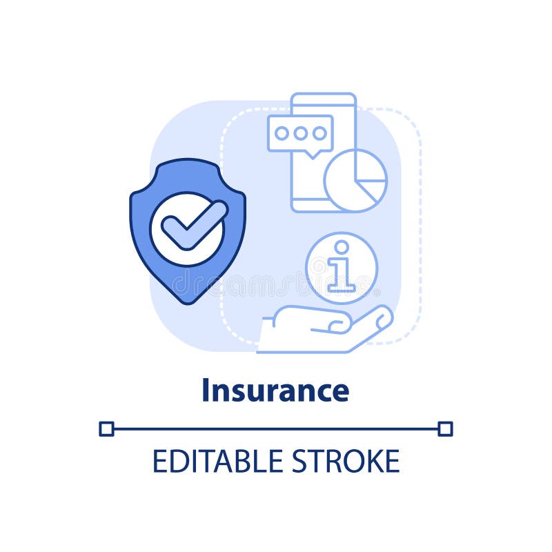 Insurance Light Blue Concept Icon Stock Vector - Illustration of line ...