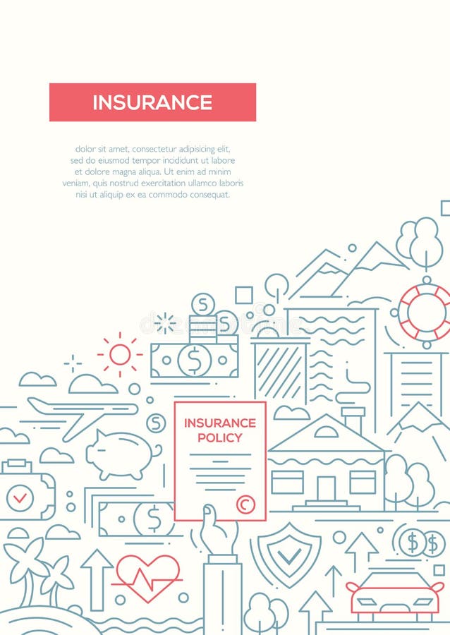 Insurance - Line Design Brochure Poster Template A4 Stock Vector ...