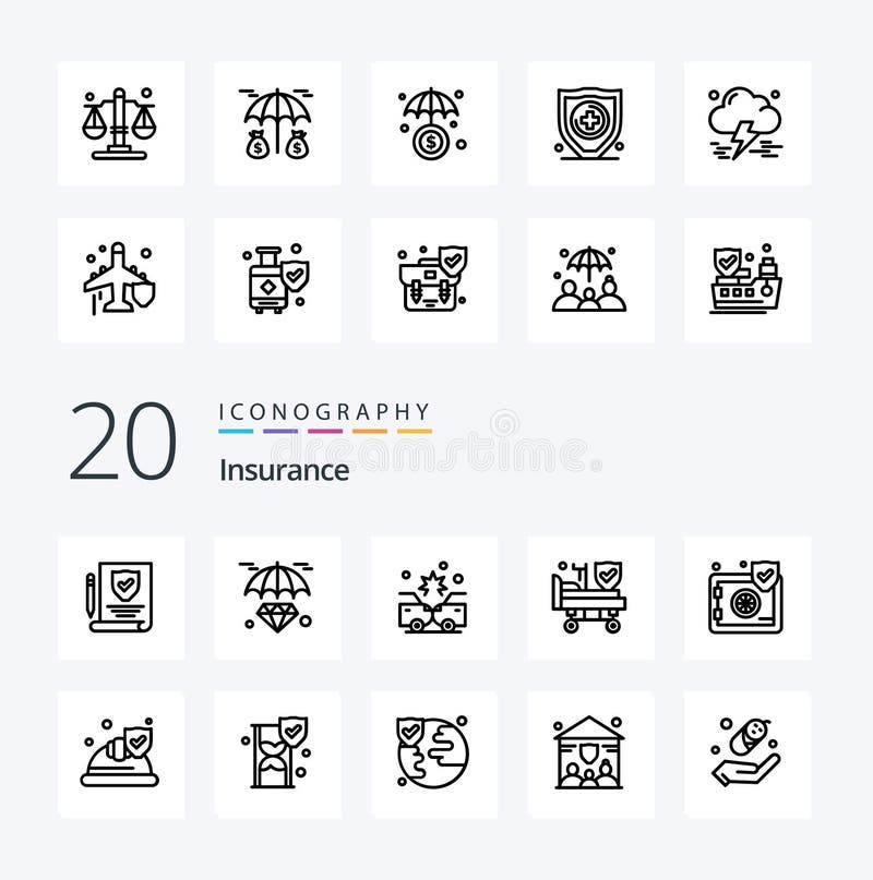 20 Insurance Line Icon Pack Like Safe Insurance Crash Insurance ...