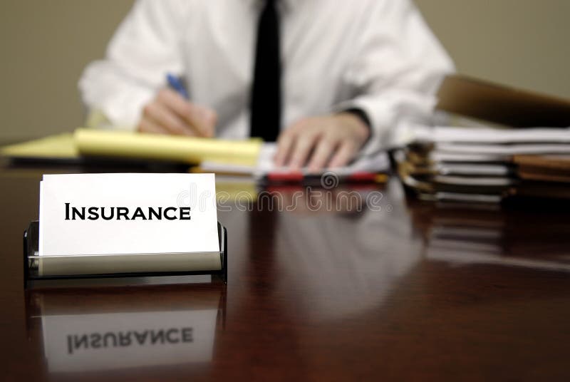 Insurance Man Sitting at Desk Stock Photo - Image of life, person: 28590646