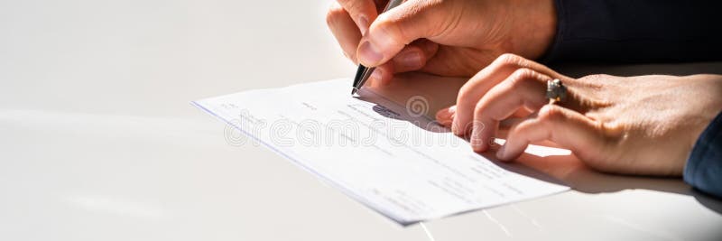 Insurance Paycheck. Payroll Check Stock Photo - Image of company ...