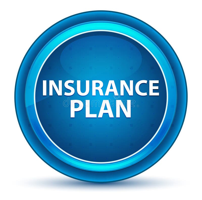 Insurance Plan Eyeball Blue Round Button Stock Illustration ...