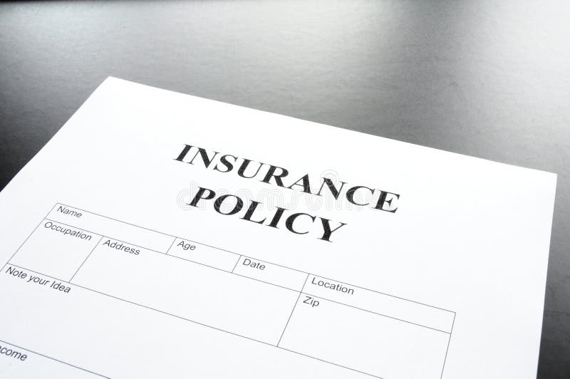 Insurance Policy Form on Desk in Office Stock Image - Image of ...