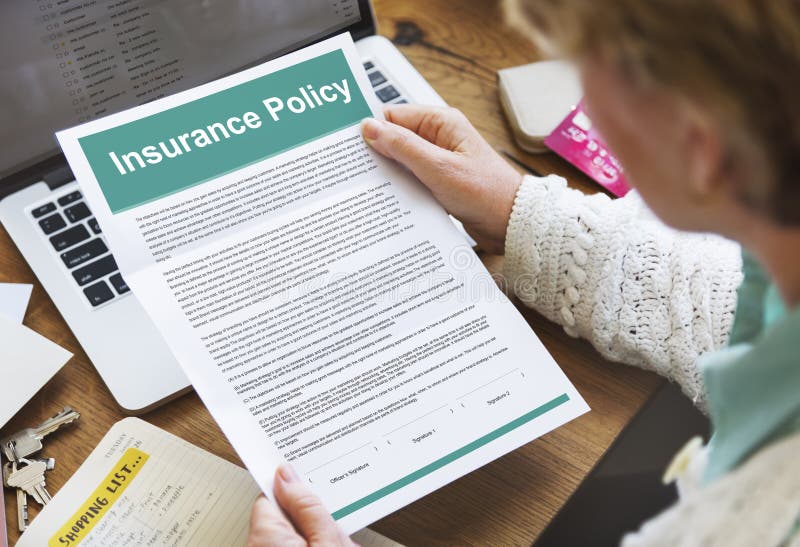 Insurance Policy Agreement Terms Document Concept Stock Image - Image ...