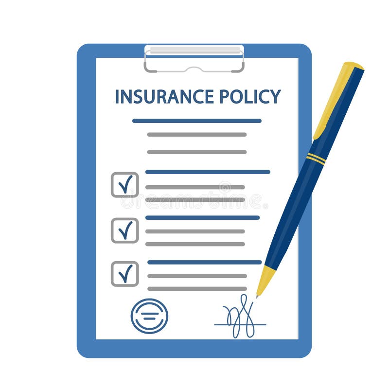 Insurance Policy Concept. Data Secure. Vector Cartoon Illustration ...