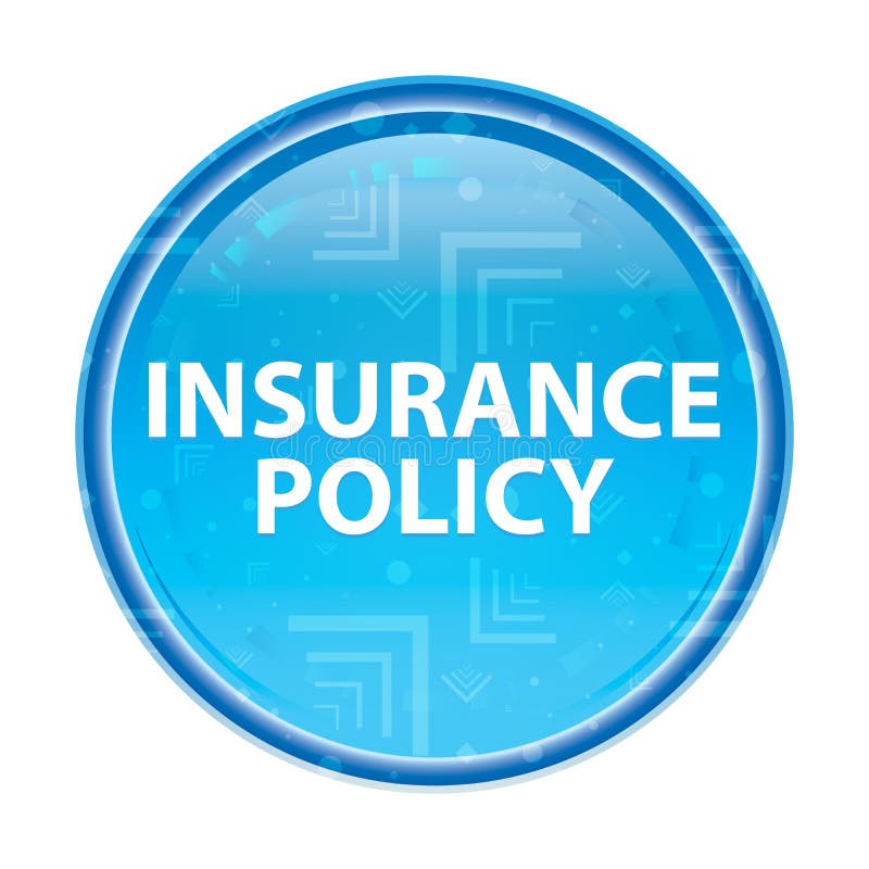 Insurance Policy Floral Blue Round Button Stock Illustration ...