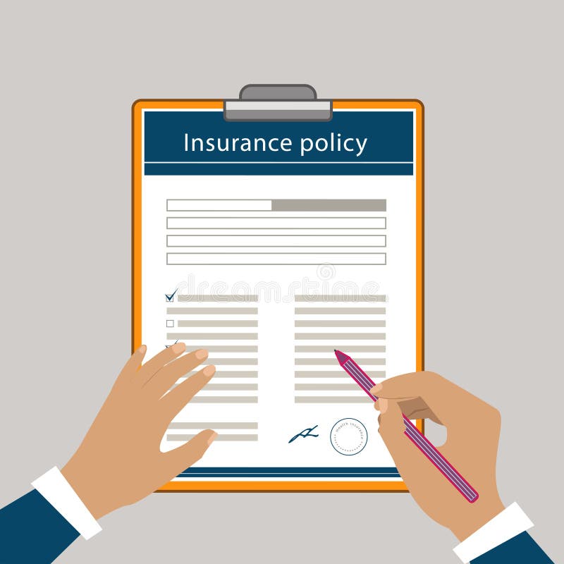 Insurance Policy Form in a Flat Style. Stock Vector - Illustration of ...