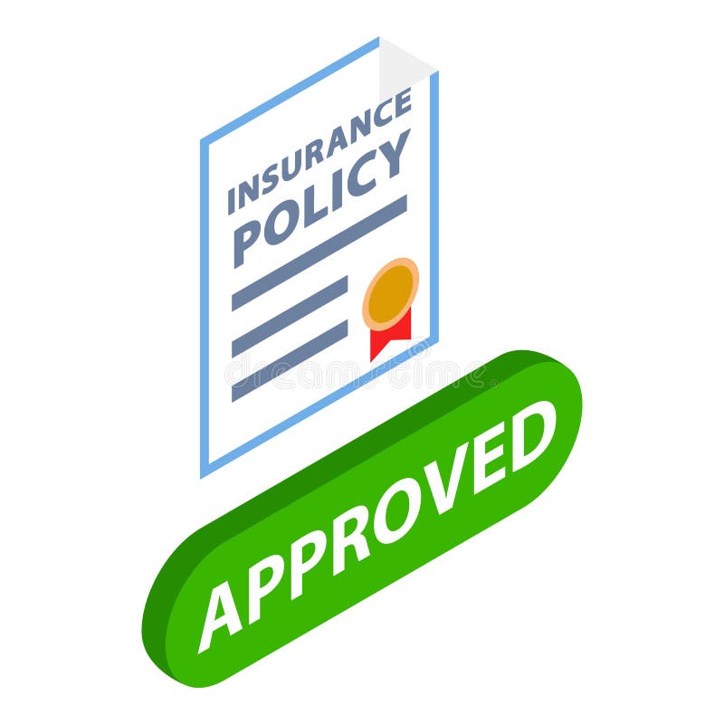 Insurance Policy Icon Isometric Vector. Risk Coverage Document Approved ...
