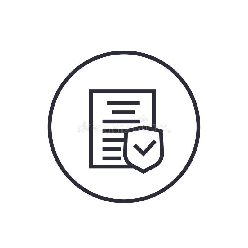 Insurance Policy Icon, Linear on White Stock Vector - Illustration of ...