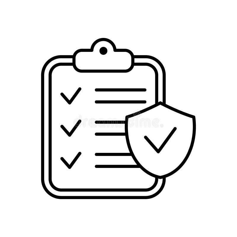 Insurance Policy Icon, Vector Line Icon Isolated on White Background ...