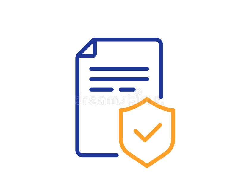 Insurance Policy Line Icon. Risk Coverage Document Sign. Vector Stock ...